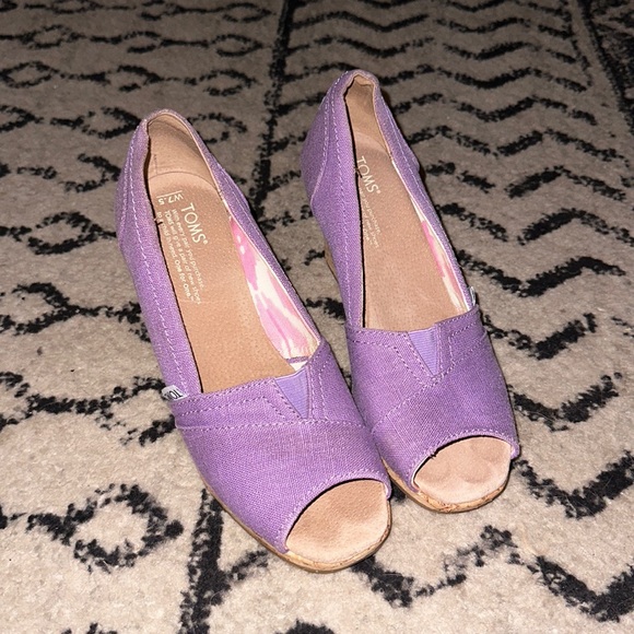 Toms | Shoes | Purple Toms Wedge Heels | Poshmark